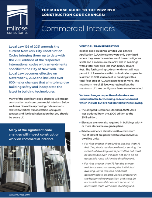 Milrose Guide to the 2022 NYC Code Update: Commercial Interiors